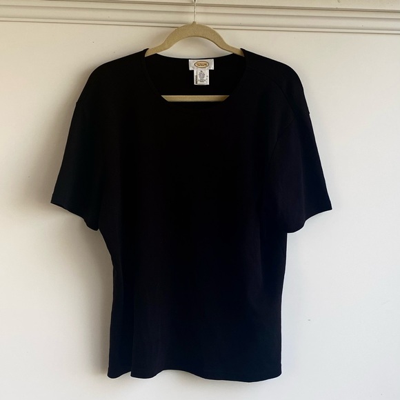 Talbots | Tops | Talbots Black Short Sleeve Tee Relaxed Fit | Poshmark
